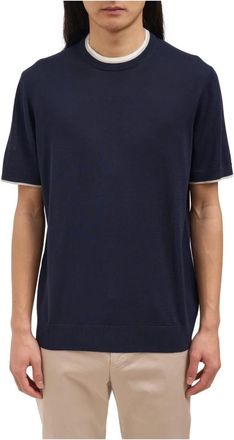 Paolo Pecora Homme, Pulls, Bleu, Taille: S Maglia Girocollo in Seta