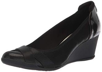 Anne Klein Womens Timeout Wedge Heel Pump, Noir, 43.5 EU