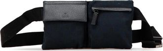 Gucci Bauchtaschen - GG Canvas Double Pocket Belt Bag - Gr. ONE SIZE - in Blau - f&uuml;r Damen