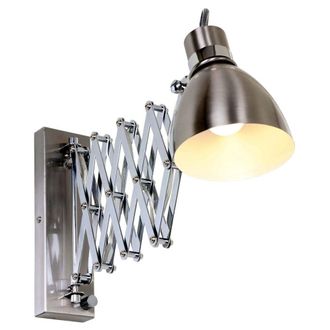 Steinhauer Spring geb&uuml;rsteter Stahl dimmbare ausziehbare Wandlampe Steinhauer 6290ST