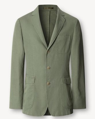 Hackett Ungef&uuml;ttertes 3-Knopf Sakko mit Leinen und Blasebalgtaschen, Tailored Fit in