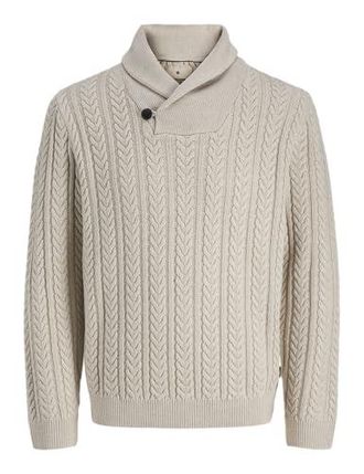 Jack & Jones Jprblusean Knit Cable Shawl Neck, Doublure argentée, XXL Homme