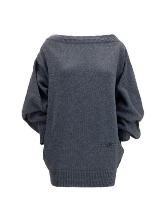 Maison Margiela Merino Wool Knit Mini Dress - Gray