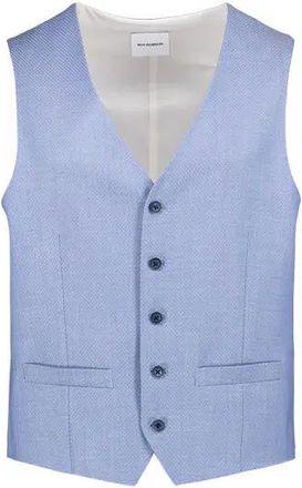 Roy Robson Herren Weste blau Schurwoll-Stretch