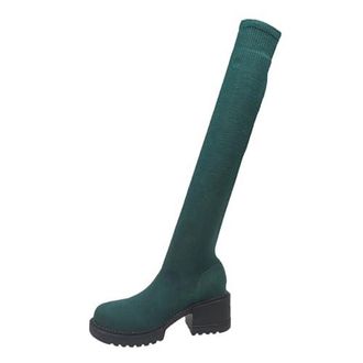 Generic Bottes au-dessus du genou pour femme - Confortables et &eacute;lastiques - &Eacute;l&eacute;gantes et d&eacute;contract&eacute;es - Couleur unie - Talon bas et &eacute;pais - Polyvalentes - Ch