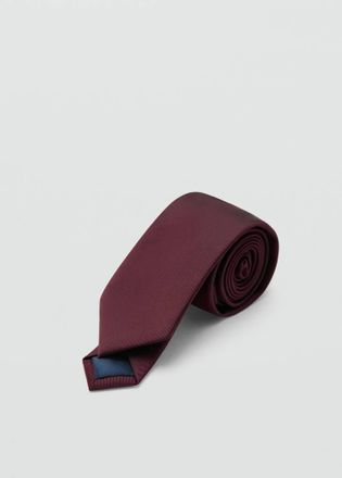Mango Unifarbene Krawatte mit Mikrostruktur bordeaux - Herren - Einheitsgr&ouml;&szlig;e - MANGO MAN