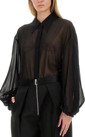 Khaite Oversize Cotton Silk Shirt - Black