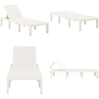 vidaXL Vidaxl - Sonnenliege Kunststoff Wei&szlig; - Sonnenliege - Gartenliege - Liege - Outdoor M&ouml;bel - Kunststoffm&ouml;bel - Home & Living
