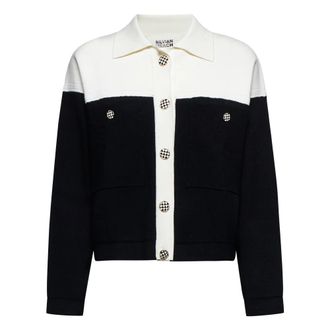 Silvian Heach Zweifarbige Hemd-Strickjacke - - Knitwear - Damen - Schwarzk - XL