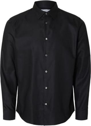 Selected Slhslimclark Ls Noos T-Shirt, Noir, M