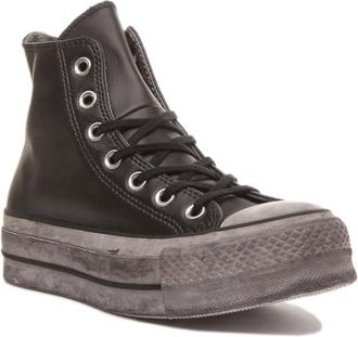 Converse 562908C Chuck Taylor All Star Lift Leather LTD Femme Black/Black Smoke in EU 36.5