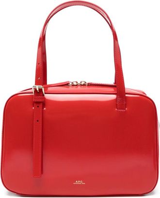 A.P.C. A. p.c. Patent-finish Buckle-detail Tote Bag