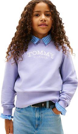 Tommy Hilfiger M&auml;dchen High Rib Hem Crew Neck Kg0kg08989 Pullover-Sweatshirt, Blue (Periwinkle Dusk), 12 Jahre