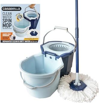 Casabella Clean Water Mikrofaser-Schleudermopp mit 2 Eimern, blau/weiß