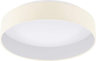 Eglo LED Deckenlampe dimmbar Palomaro 1, Deckenleuchte Stoff, Wohnzimmerlampe aus Textil, Kunststoff, Farbe: Creme, Wei&szlig;, &Oslash;: 40,5 cm
