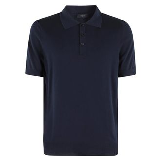 Fay Homme, Tops, Bleu, Taille: M Polo Tricoté Bleu Foncé