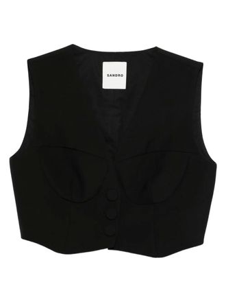 Sandro corset V-neck waistcoat - Schwarz