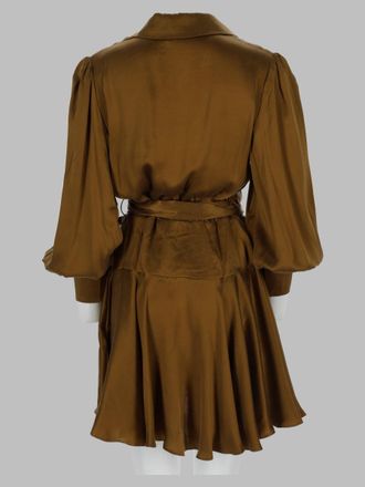 Zimmermann Silk Wrap Dress - Brown