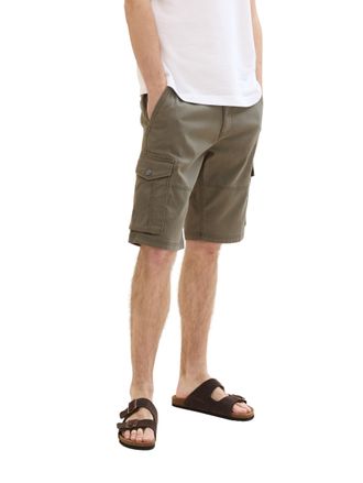 Tom Tailor Herren Regular Fit Cargo Shorts, smokey olive green, 31
