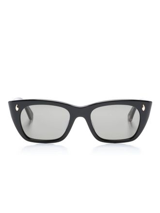 Garrett Leight lunettes de soleil Webster à monture rectangulaire - Noir