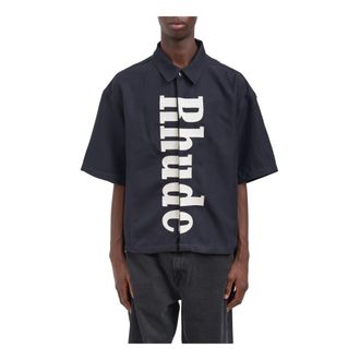 Rhude Homme, Chemises, Noir, Taille: L Short Sleeve Shirt