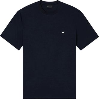 Emporio Armani T-shirt &agrave; logo coupe classique - Homme - Tops - Bleu - Taille: XS