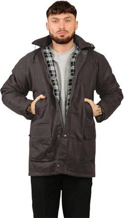 Janisramone Veste cir&eacute;e rembourr&eacute;e en coton avec capuche pour homme - Veste de pluie imperm&eacute;able pour la randonn&eacute;e, la chasse, la p&ecirc;che - Pour homme - V&ecirc;tement de
