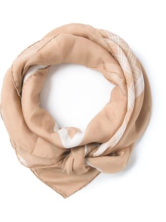 Agnona checked scarf - Nude