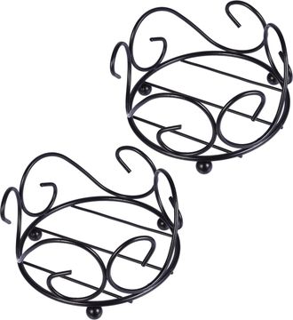 Garneck 2 STÜCK Wrought Iron Untersetzer Halter Premium Halterung für Tassen und Topfuntersetzer Rostfrei Strapazierfähig Stilvolles Design für Tischdekoratio