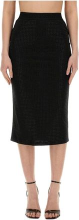 Versace Jeans Couture Femme, Jupes, Noir, Taille: 36 FR Tape Crystal Skirt