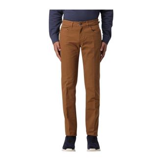 Fay Stilvolle Braune Baumwollhose - - Trousers - Herren - Braun - W42