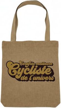 Fabulous Sac Shopping Tote Bag Aspect Lin - Certifi&eacute;e meilleure Cycliste de lunivers V&eacute;lo Route Sport VTT Montagne Gravel - Sac de Courses Toile Epaisse 360g B