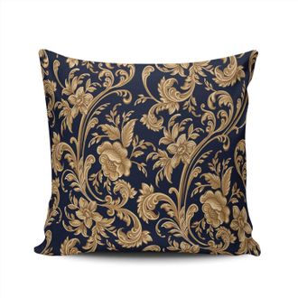 Generic Goldene Blume Auf Schwarzem Grund Kissenhüllen Luxuriöse Sofakissenbezug Atmungsaktiv Kissenbezüge Für Balkon Heimdekoration Sofa 45X45Cm