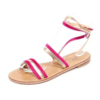 Emanuela Caruso Capri Handgenagelter Sandale in Fuchsia/Gold - - Shoes - Damen - Gelb - 36 EU