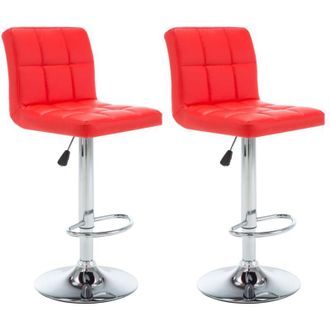 vidaXL Barhocker 2 Stk. Rot Kunstleder Vidaxl