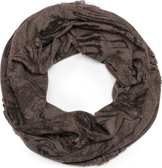 styleBREAKER Loop Schal gemustert im Destroyed Vintage used Look, Schlauchschal, Tuch, Unisex 01016150, Farbe:Braun