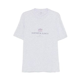 Brunello Cucinelli Genius Loci Print T-Shirt - - Tops - Herren - Grau - L