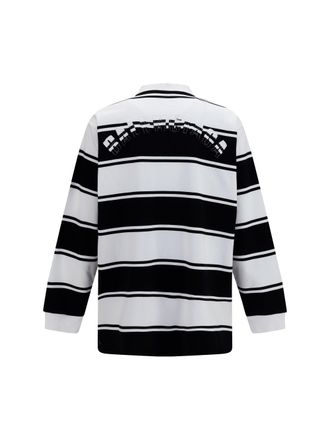 Balenciaga Mens Striped Long-Sleeve Polo Black-White Cotton Shirts Black/white T-shirts And Polos