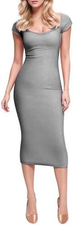 Generic 2026 Robe amincissante &agrave; la mode pour femme, robe longue et ajust&eacute;e c&ocirc;tel&eacute;e &agrave; une ligne, gris, M