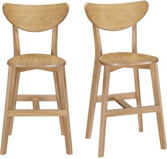 Miliboo Skandinavische Barhocker LEENA Eiche (2er-Set)