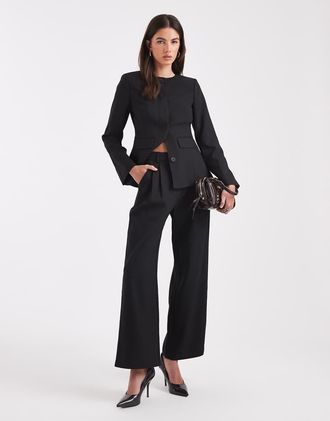 4th & Reckless Elegante Hose in Schwarz mit Bundfalten und geradem Schnitt, Kombiteil