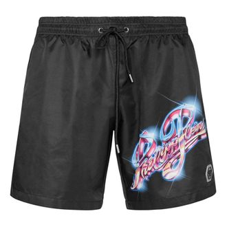 Philipp Plein Jogging Bedruckte Shorts Hologramm - - Swimwear - Herren - Schwarzk - L