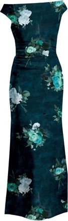 Erdem robe longue à fleurs - Bleu