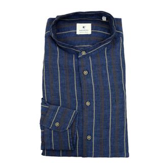 Bastoncino Homme, Chemises, Bleu, Taille: 2XL Chemise Slim Fit Puro Lino Coreana