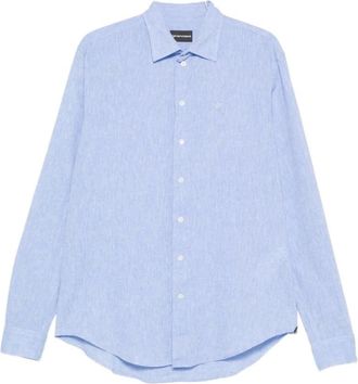 Emporio Armani Homme, Chemises, Bleu, Taille: XL Classic Shirt