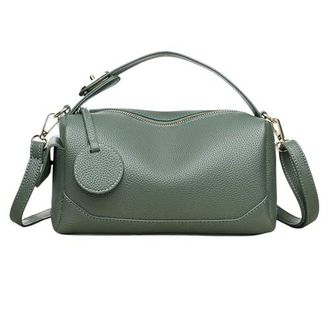 Generic Sac &agrave; bandouli&egrave;re en cuir PU de couleur unie pour femmes avec fermeture &eacute;clair pour les sorties et les d&eacute;placements (bleu) (bleu)