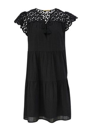 QS by s.Oliver Minikleid Kleid Volantkleid mit Broderie Anglaise