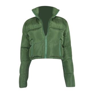 Generic 2026 Vestes pour femmes Automne et Hiver Mode Cardigan &agrave; Manches Longues Col Montant Chaud Pain Veste Casual, Vert, XL