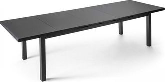 Oviala Oviala - Ausziehbarer 12-Sitzer-Aluminiumgartentisch in Schwarz Grau