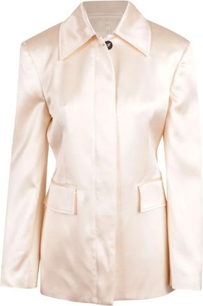 The Attico Strukturierte Satinjacke - - Jackets - Damen - Beige - S